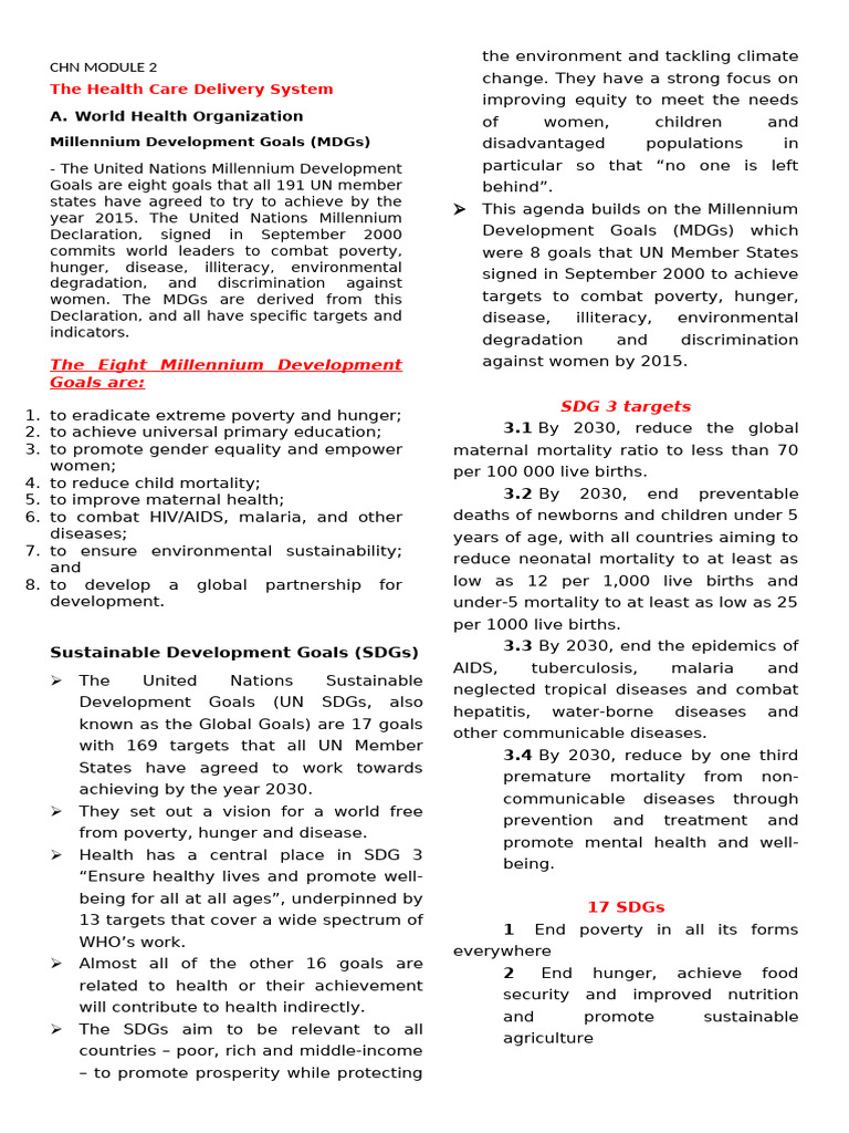 CHN Module 2-3 Reviewer | PDF