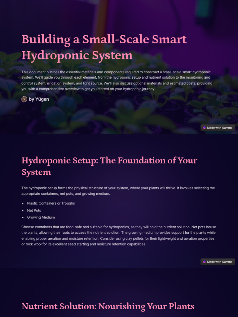 Building A Small Scale Smart Hydroponic System | PDF