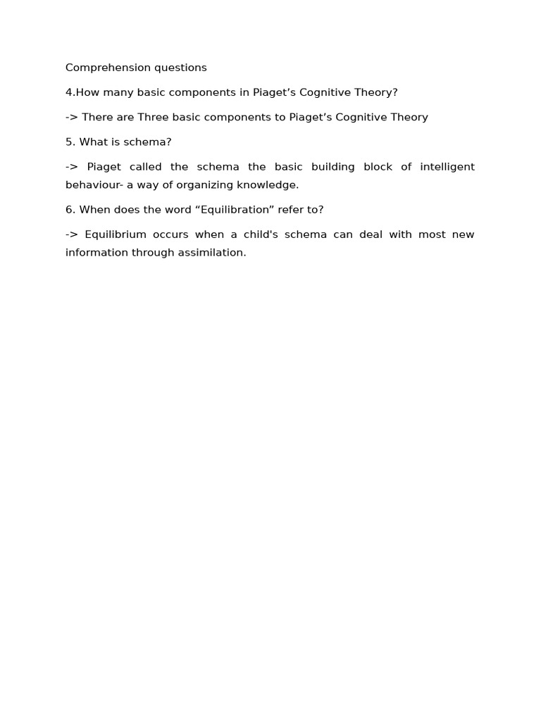 Comprehension Questions | PDF