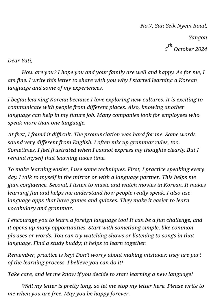 Language (Letter) | PDF
