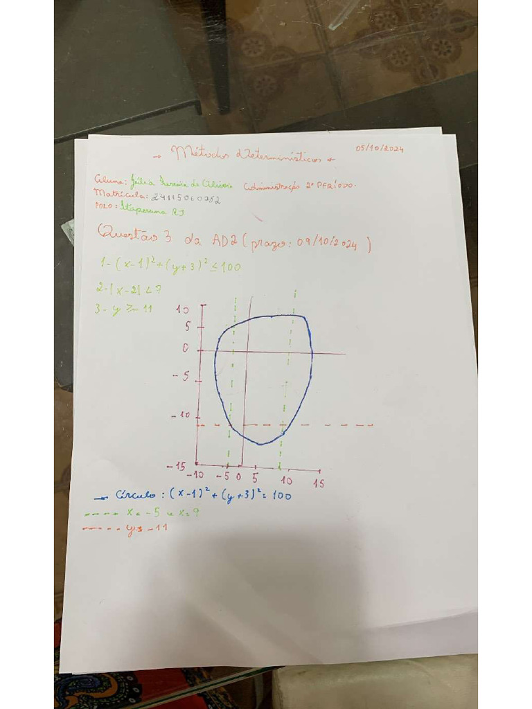 Questão 3 Da Ad2 Métodos Deterministicos | PDF