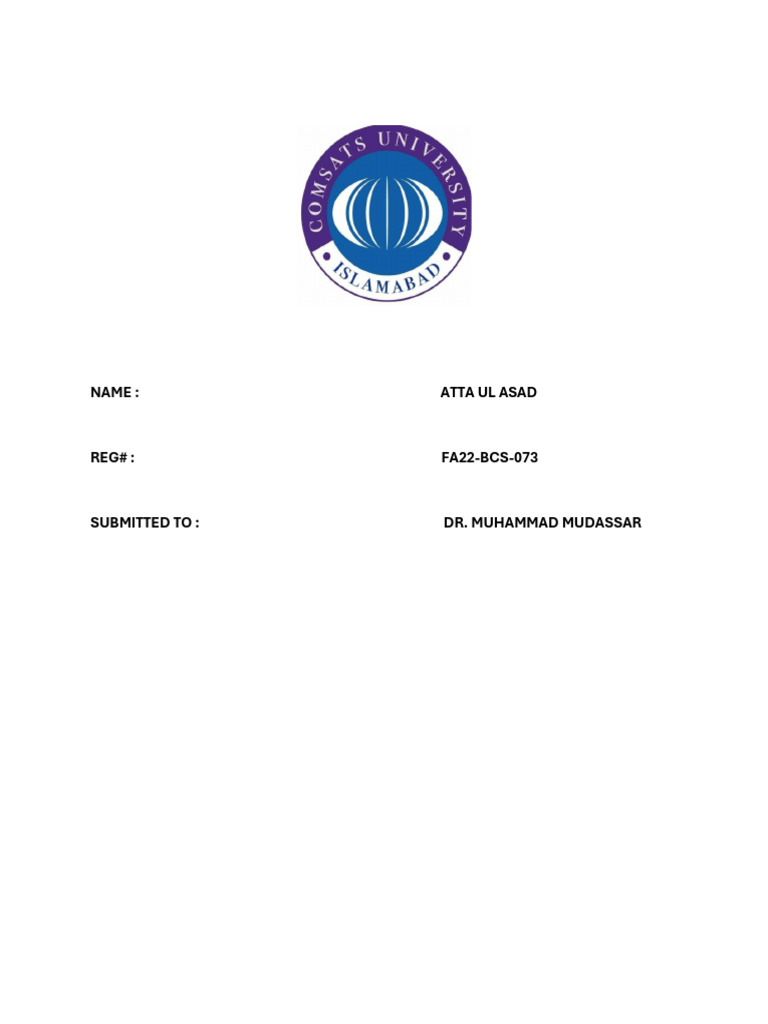 Atta Ul Asad (Fa22-Bcs-073) | PDF