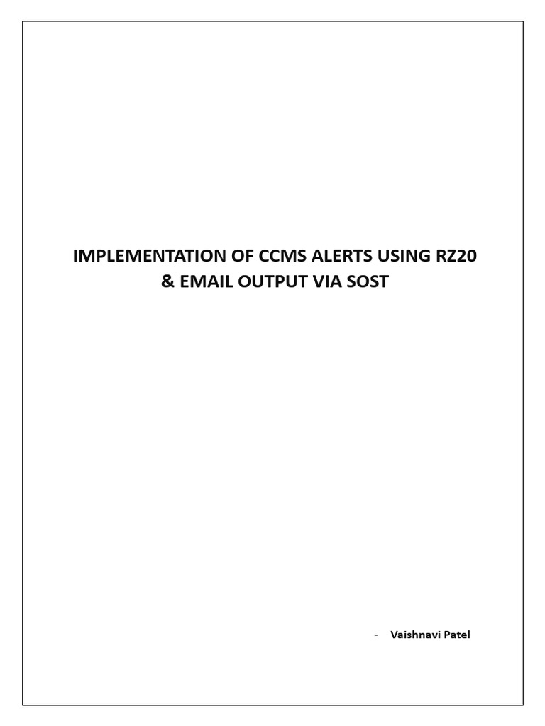 Setting Up CCMS Alerts Via RZ20 With Email Notifications 1727875932 | PDF