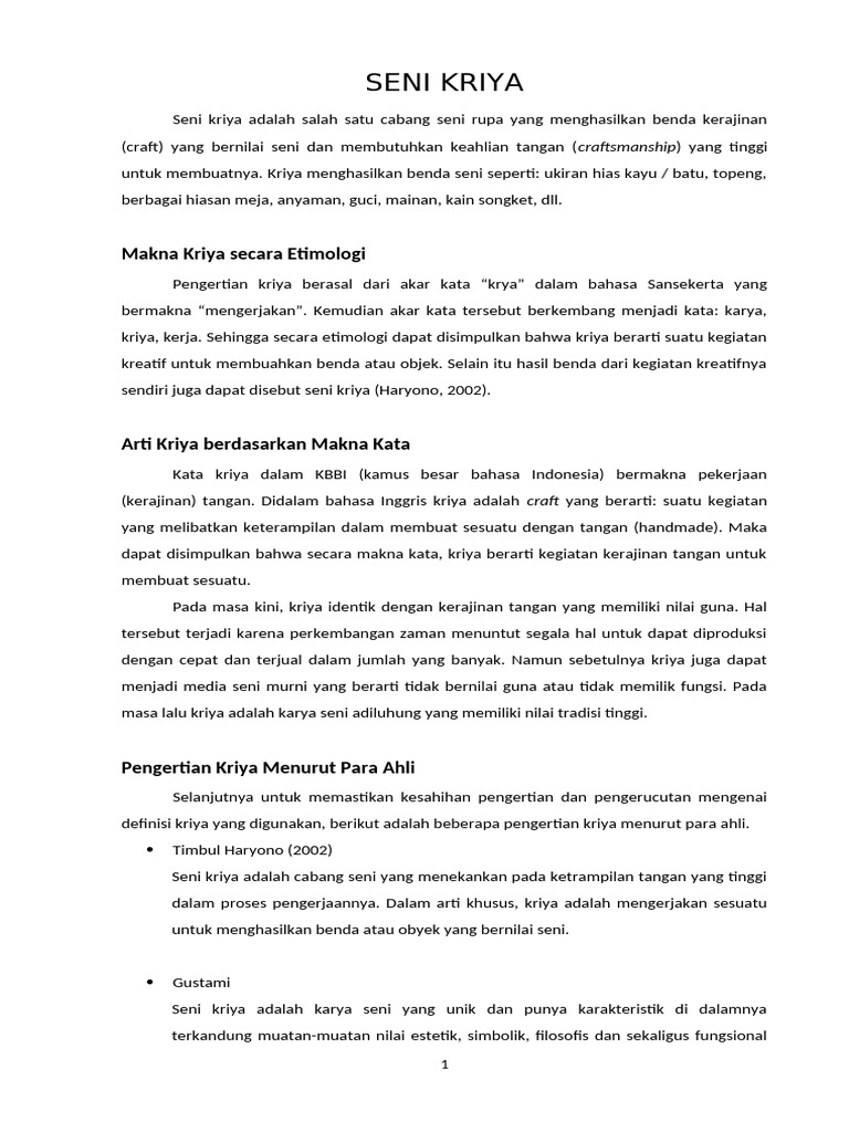 Seni Kriya | PDF