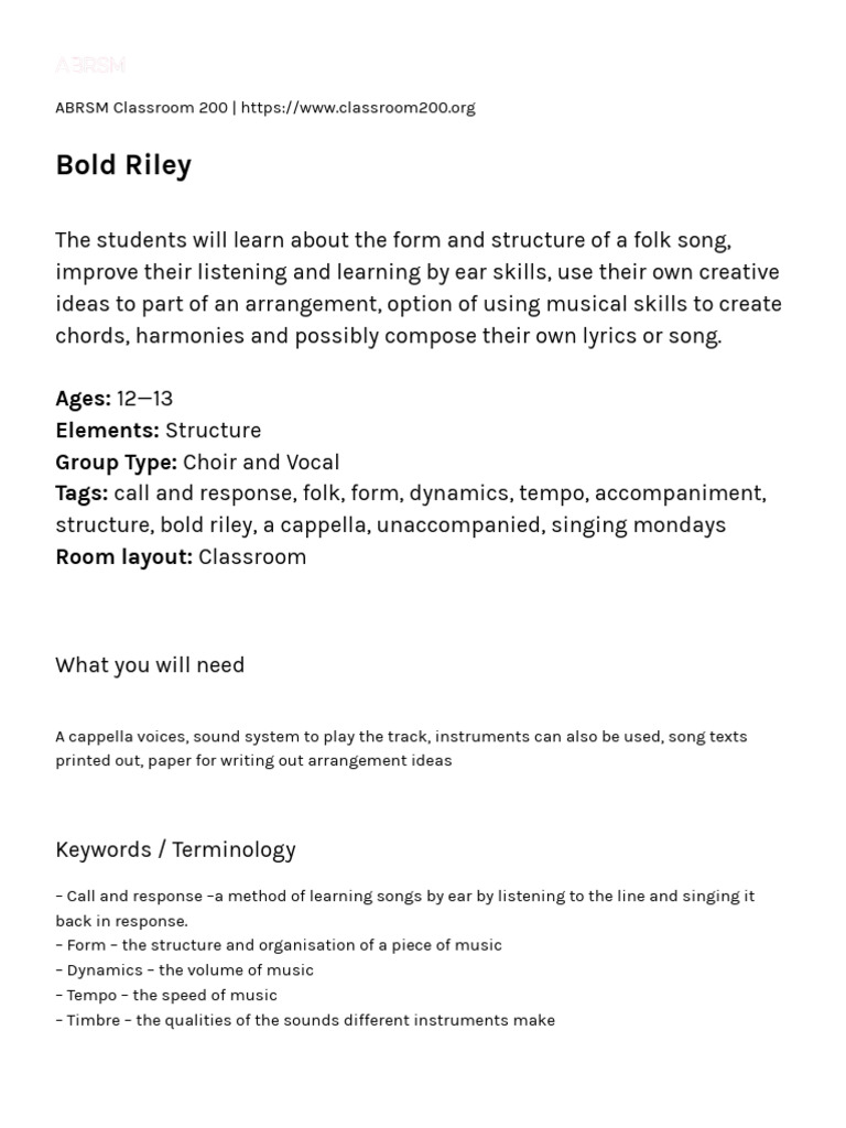 ABRSM Bold Riley | PDF