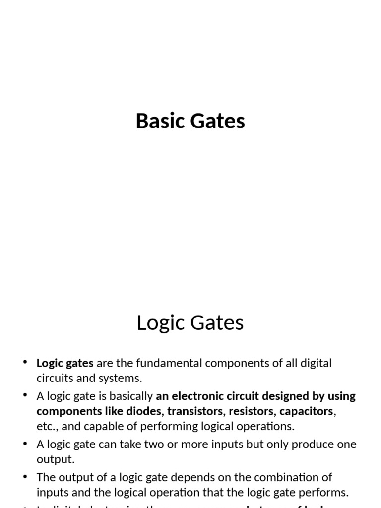 Digital Unit-2 Basic Gates | PDF | Logic Gate | Science & Mathematics