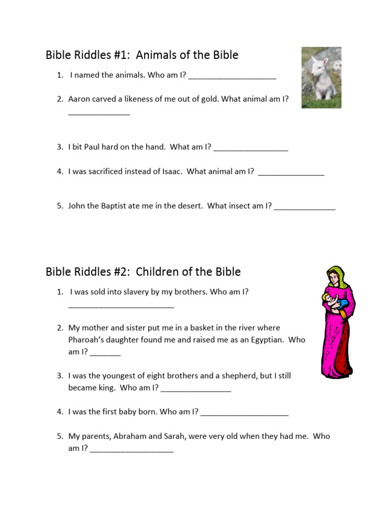Bible Riddles | PDF