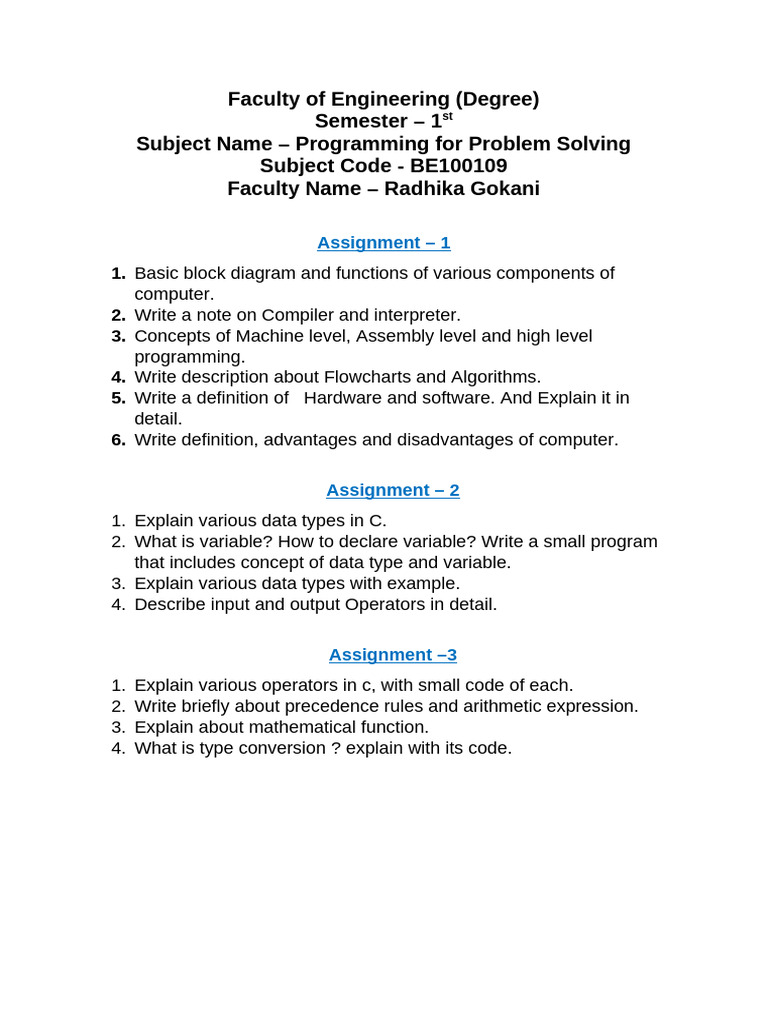 Assignment 1 2 3 | PDF