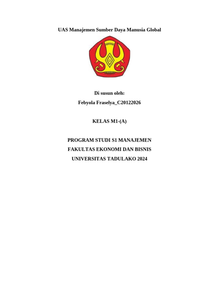 UAS Manajemen Sumber Daya Manusia Global Febyola Fraselya - C20122026 | PDF