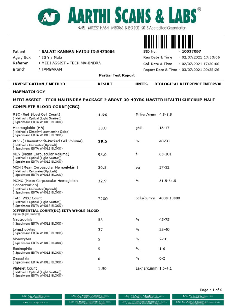 Blood Reports | PDF