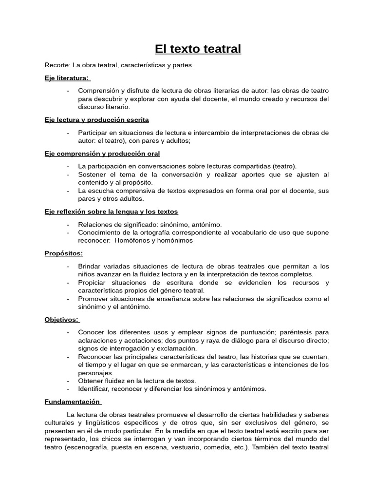 Secuencia 5to -El texto teatral- | PDF