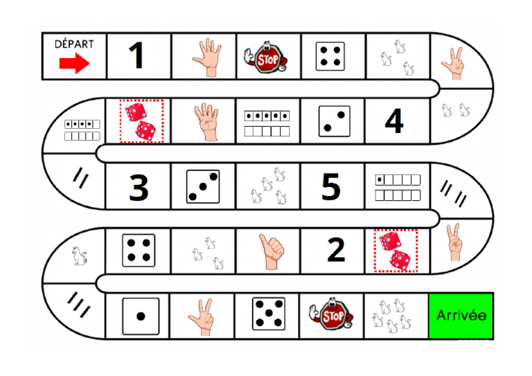 Jeu de L'oie Des Nombres 1 À 6 | PDF