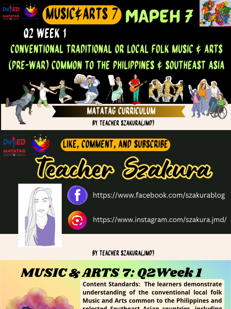 MUSIC & ARTS 7 Quarter 2 WEEK1 Part 1 Traditional or Local Folk Music ...