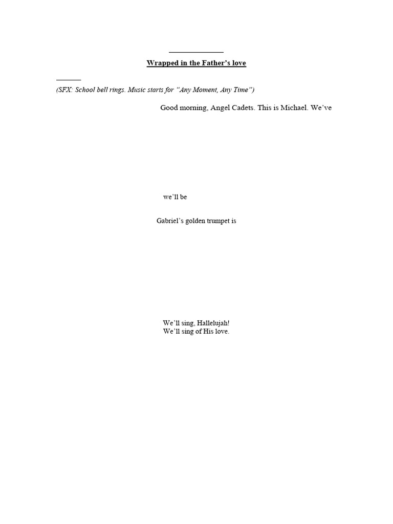 Special Delivery Wrapped in The Father's Love Script | PDF