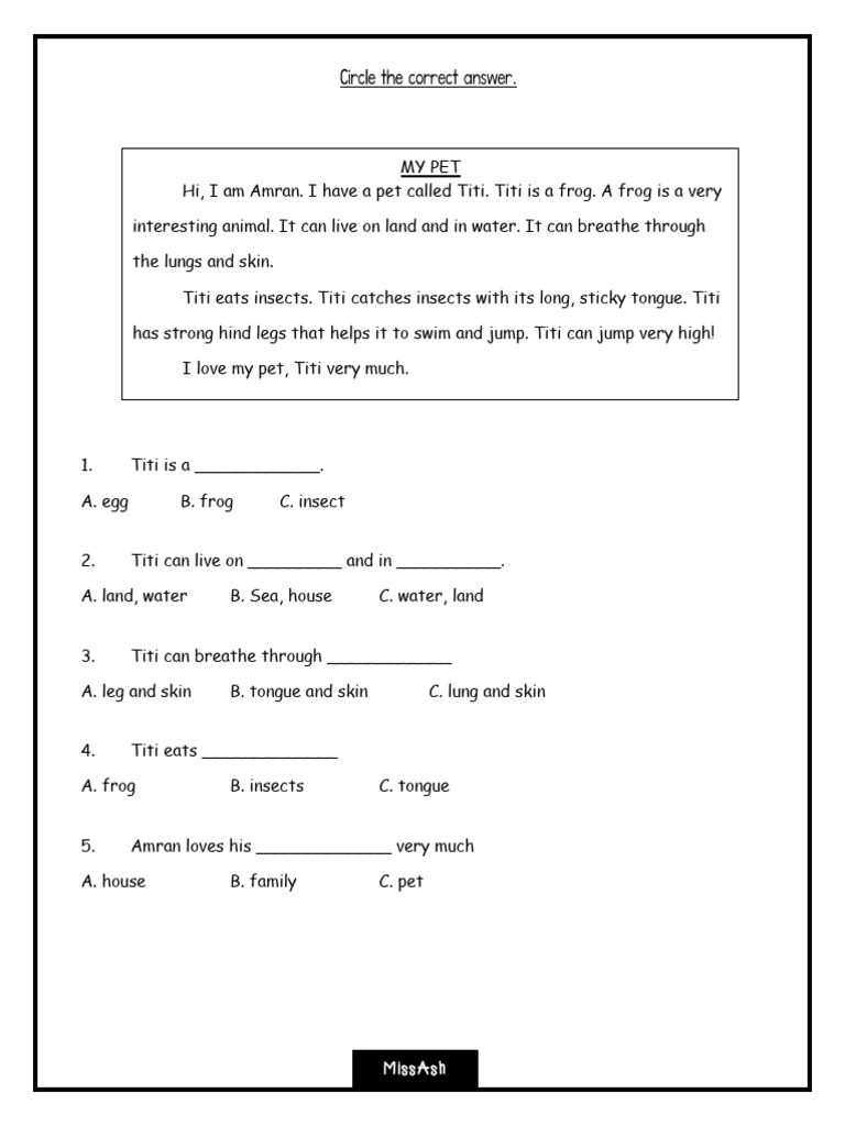 COMPREHENSION YEAR 1 | PDF