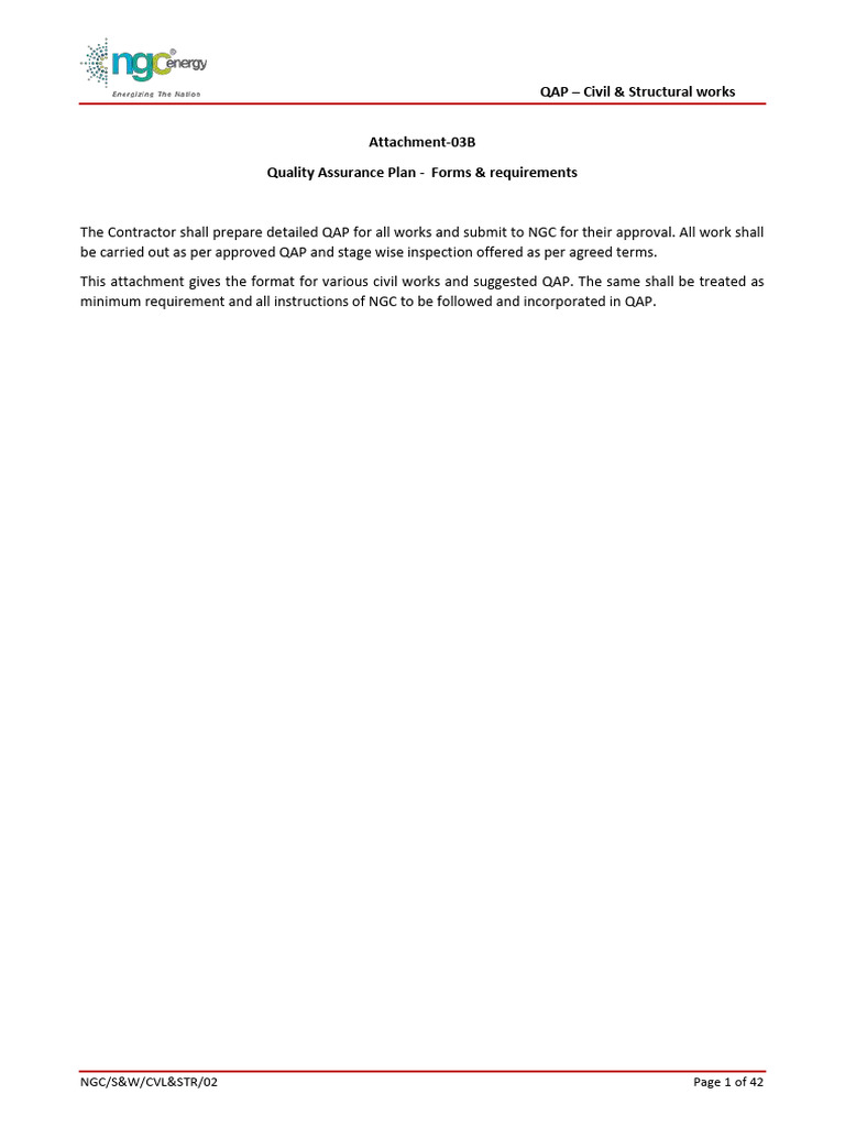 03B QAP Formats | PDF