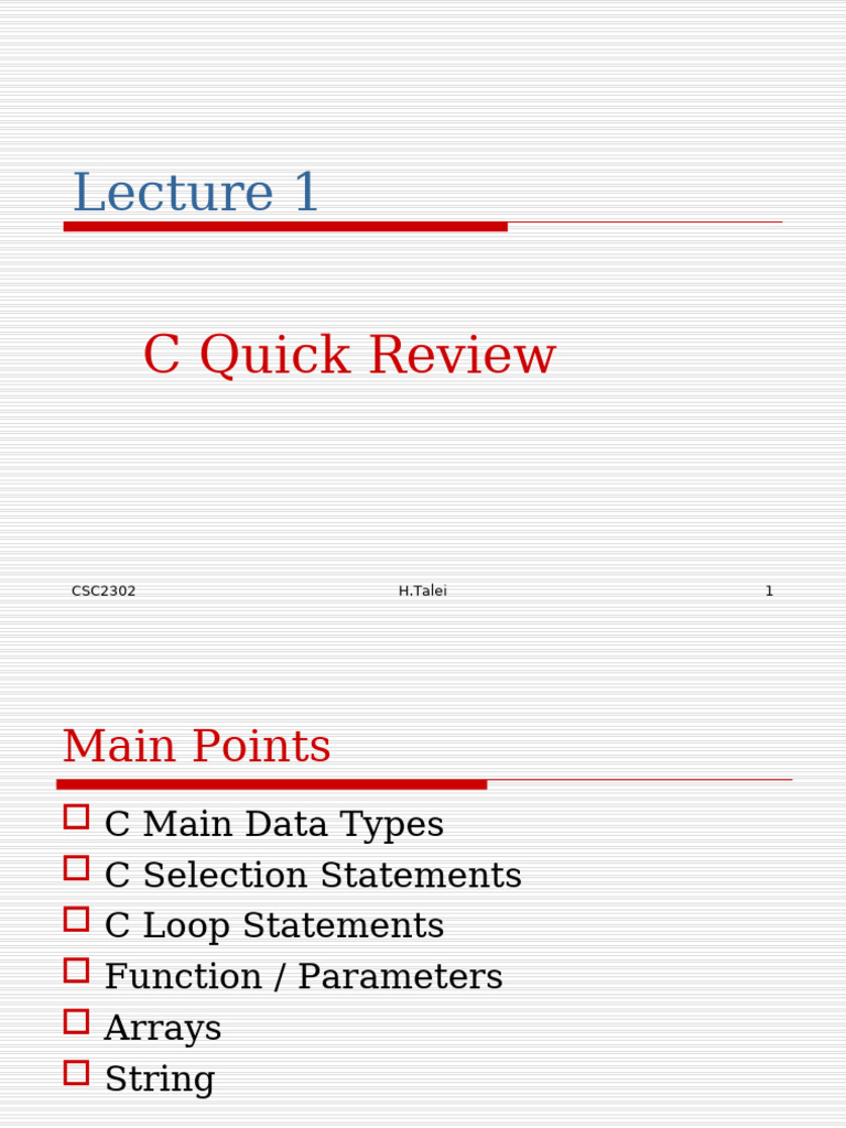 Chapter1 C Review | PDF