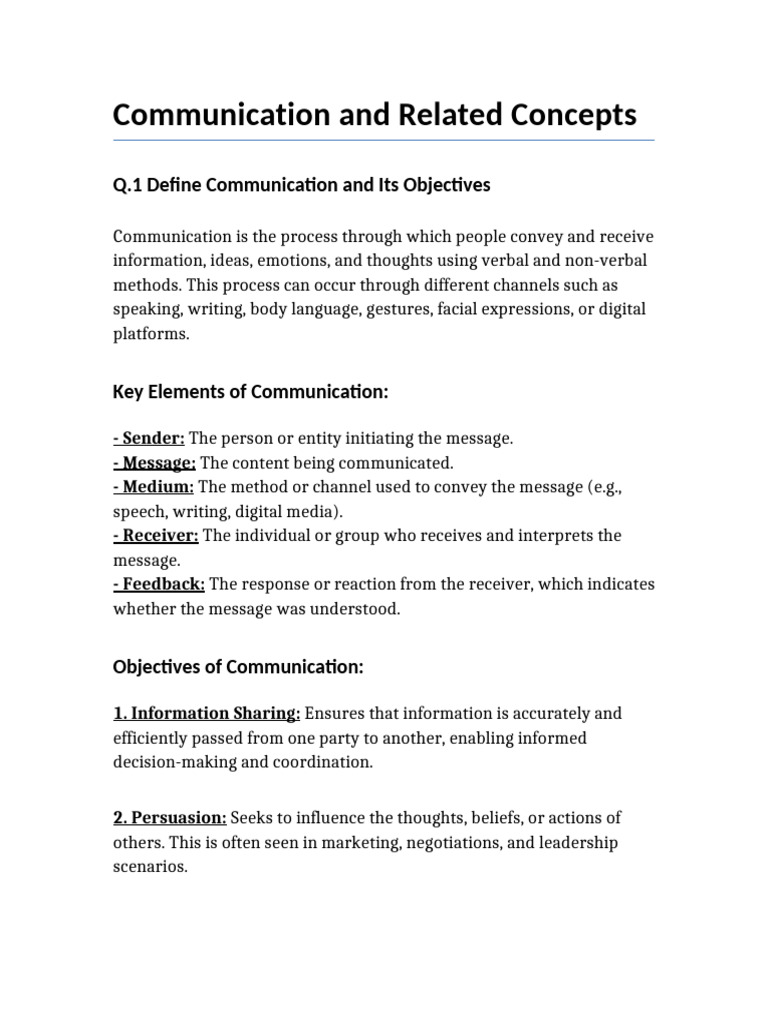 Communication and Related Concepts | PDF