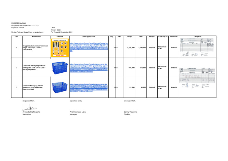 Form Rab Pengajuan Aset - JMP Timika 2024 Ra2409-0002 | PDF