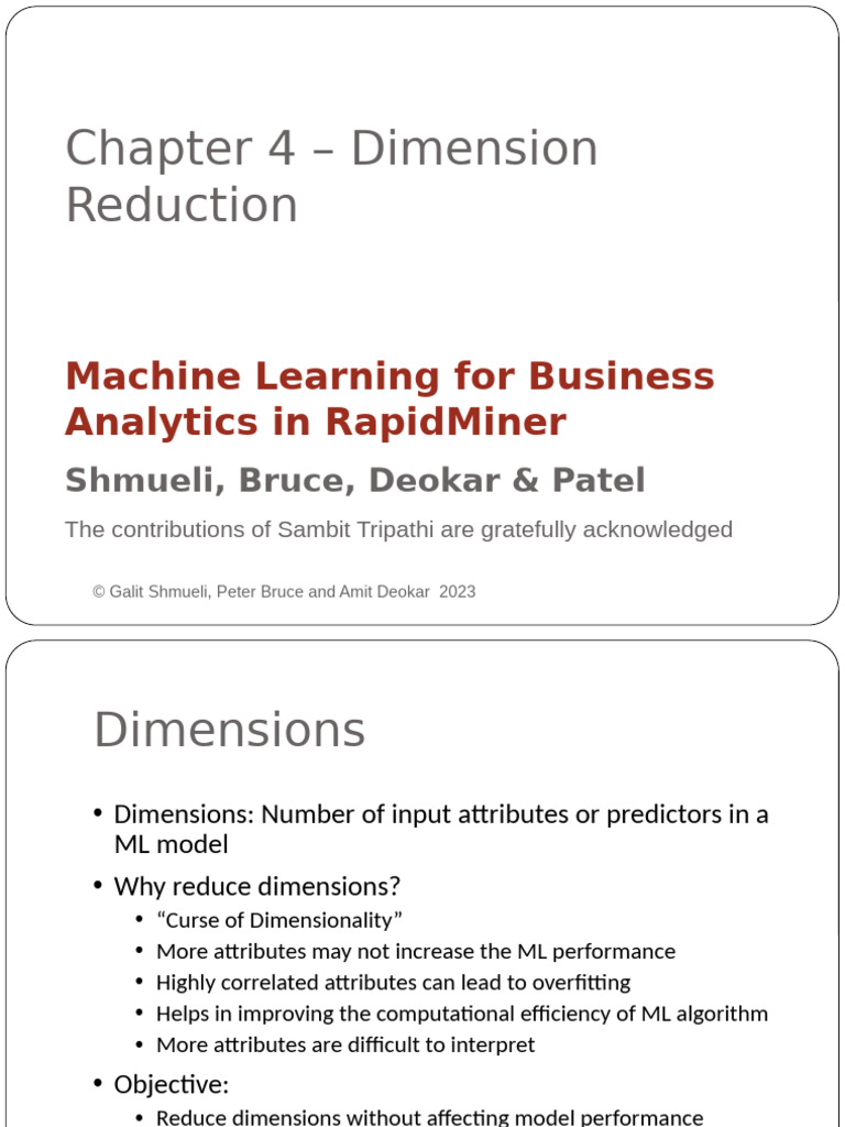 Chapter 04 Dimension Reduction | PDF