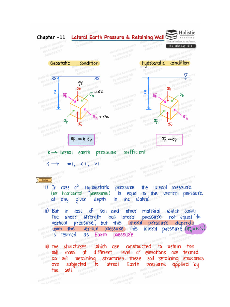 Chap - 11 Lateral Earth Pressure | PDF
