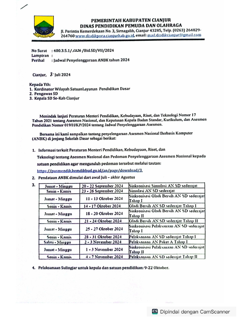 Jadwal Anbk 2024 | PDF