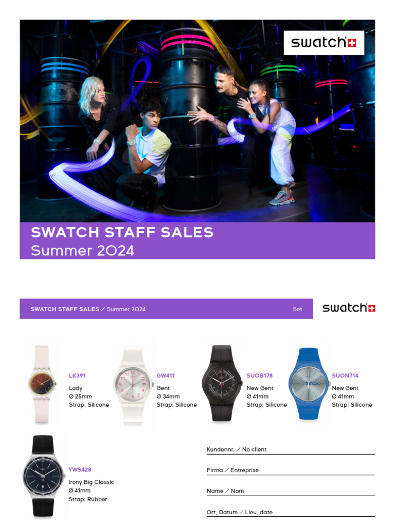 Swatch Staff Sales Summer 2024 | PDF