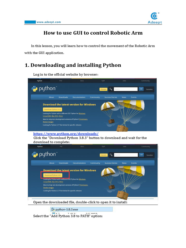 How To Use GUI To Control Robotic Arm | PDF