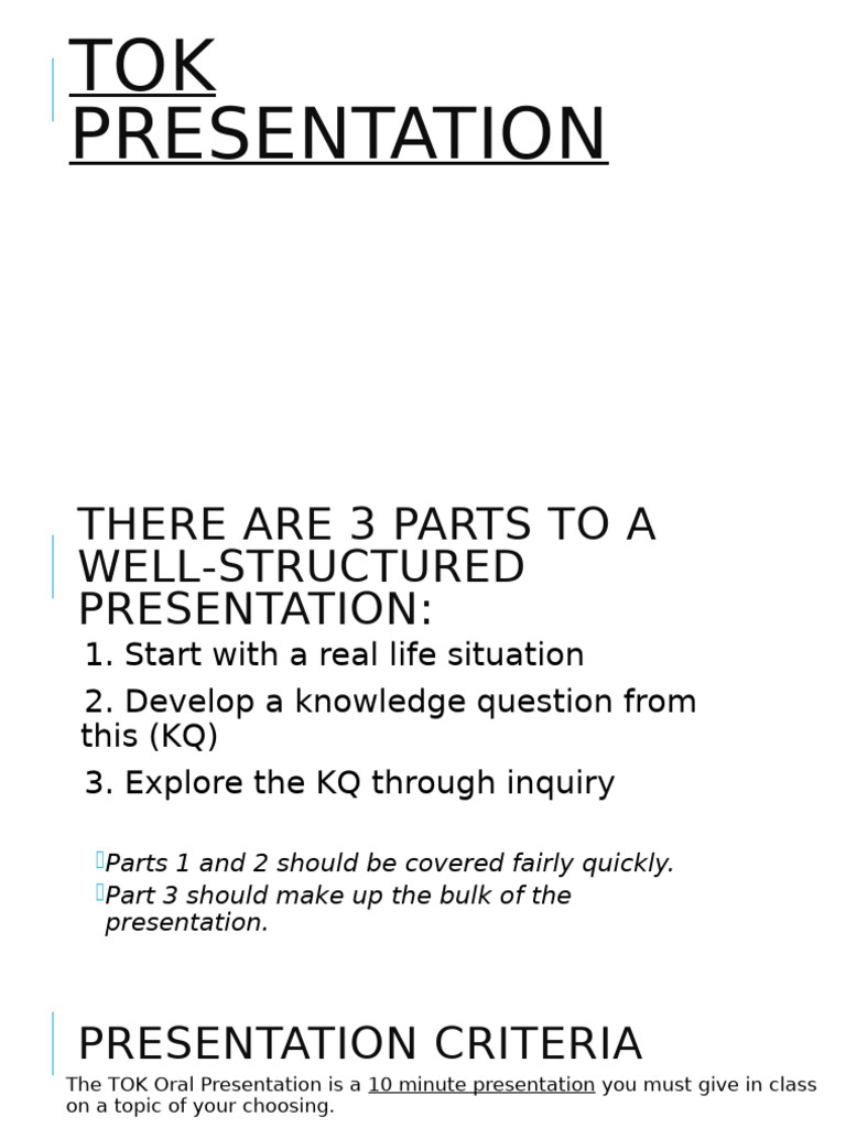 TOK Presentation Intro | PDF