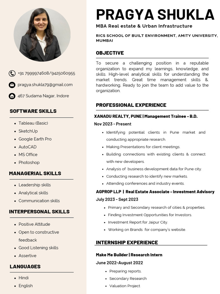 Pragya Shukla CV | PDF Pragya Shukla CV | PDF