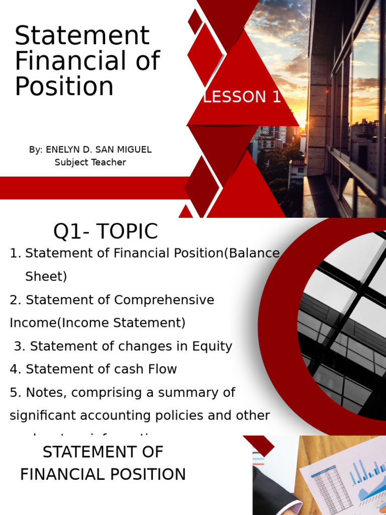 1 Statement of Finacial Position | PDF