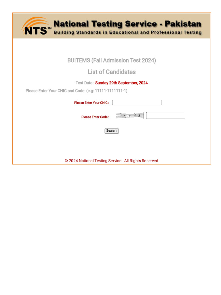 BUITEMS Fall 2024 Admission Test Candidates | PDF | Technology ...