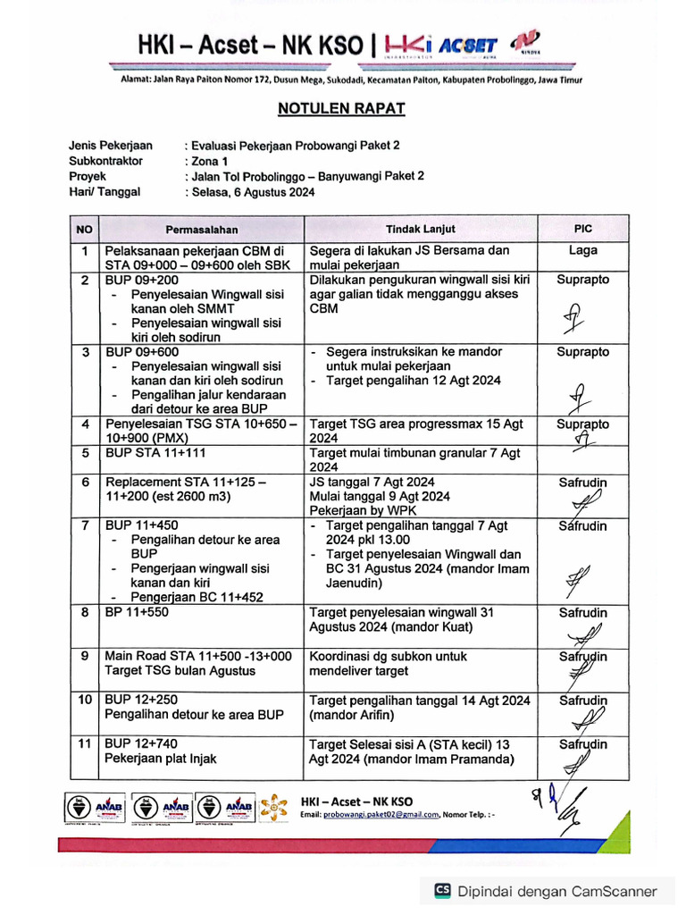 Notulen RTM Zona 1 | PDF