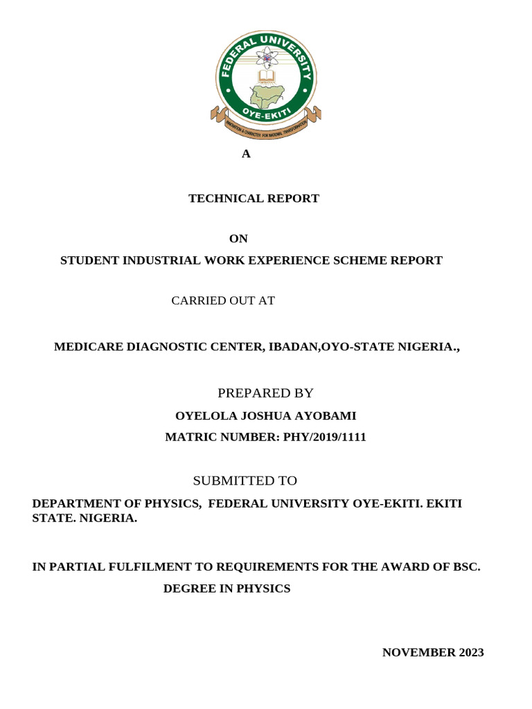 Siwes Report Josh | PDF