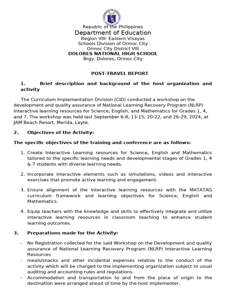 Post Travel Report Day NLRP | PDF | Learning | Career & Growth