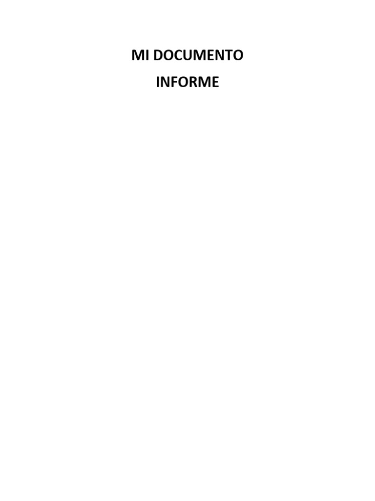Mi Documento Informe | PDF