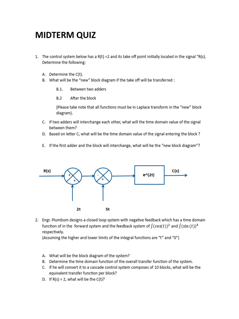 Midterm Quiz (Controls) | PDF