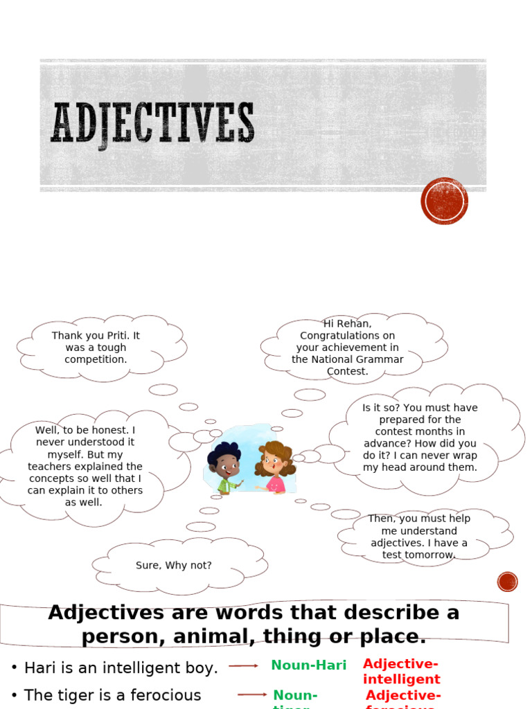 Understanding Adjectives and Their Types | PDF | Noun | Quantity