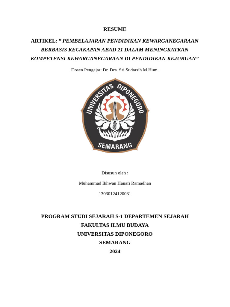 Hanafi Resume Sinta | PDF