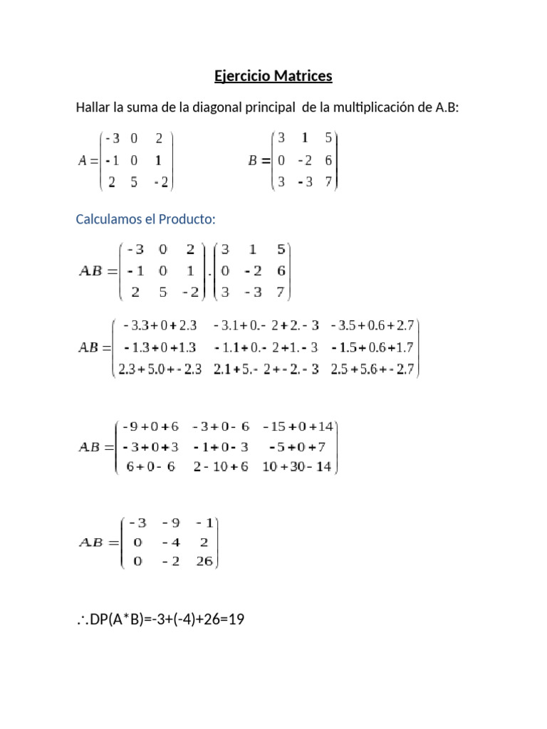 Ejercicio Matrices Fabian Perez | PDF