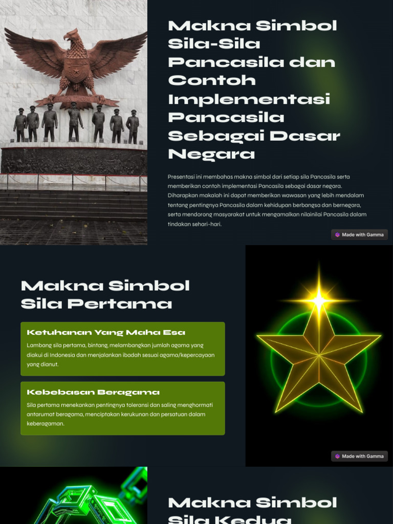 Makna Simbol Sila Sila Pancasila Dan Contoh Implementasi Pancasila Sebagai Dasar Negara | PDF