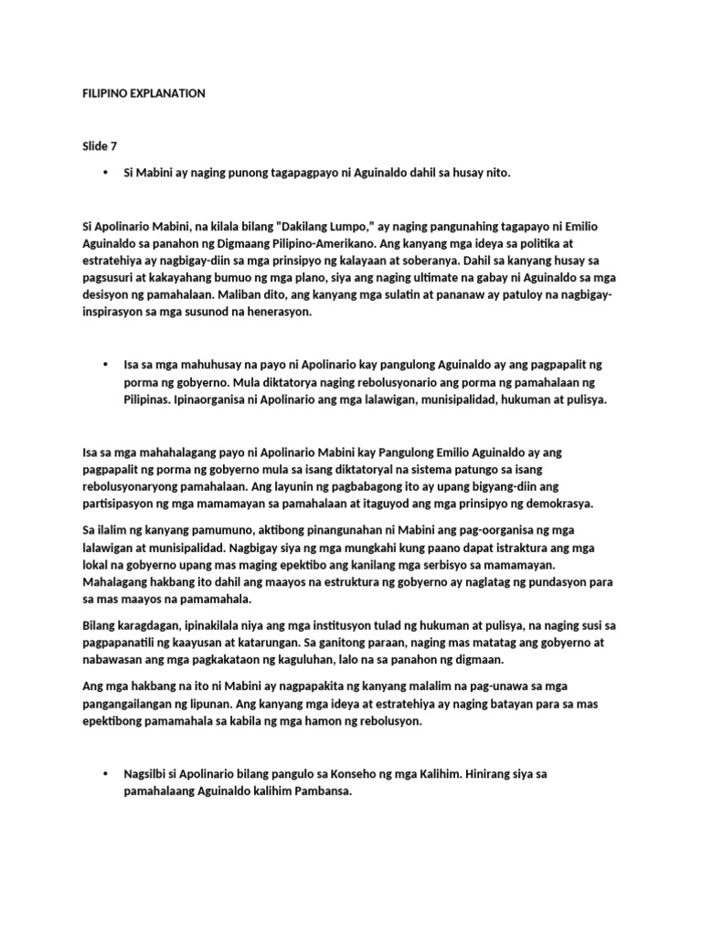 Filipino Explanation | PDF