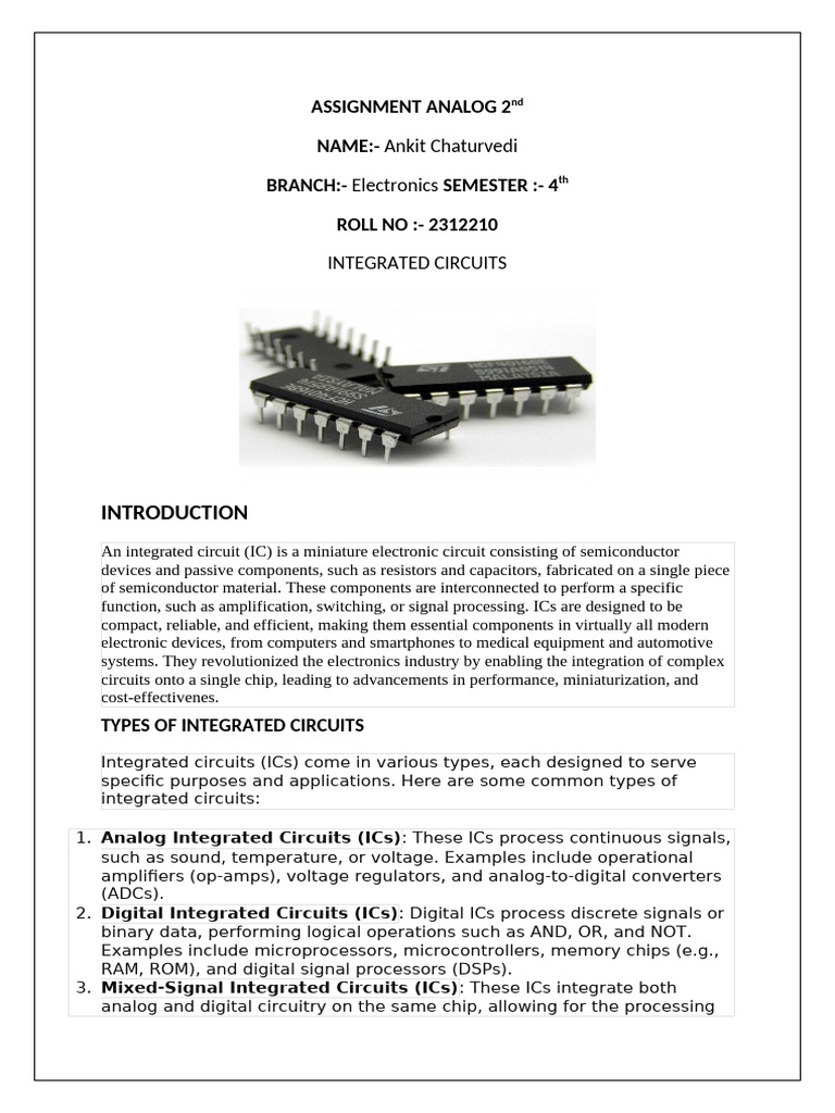 Integrated Circuits | PDF