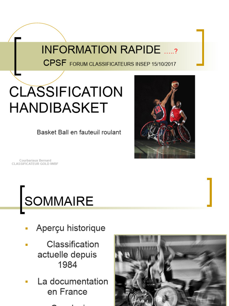 Classification Basket Fauteuil Bernard COURBARIAUX | PDF