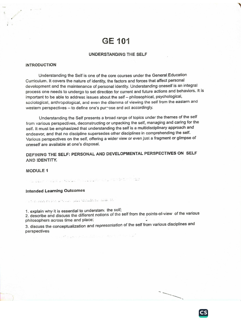 GE-101-Understanding-the-Self | PDF