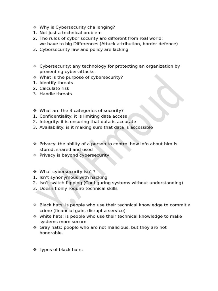 Cybersecurity Notes | PDF
