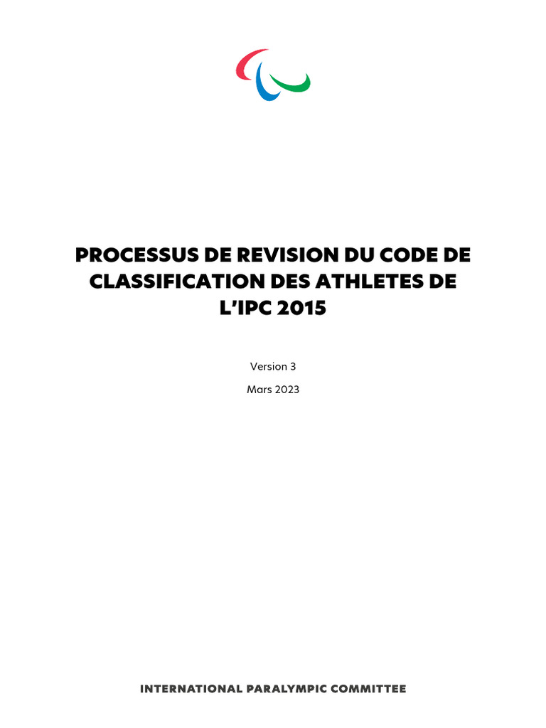 2023_2015_IPC_Athlete_Classification_Code_Review_Process_Final_FRENCH | PDF