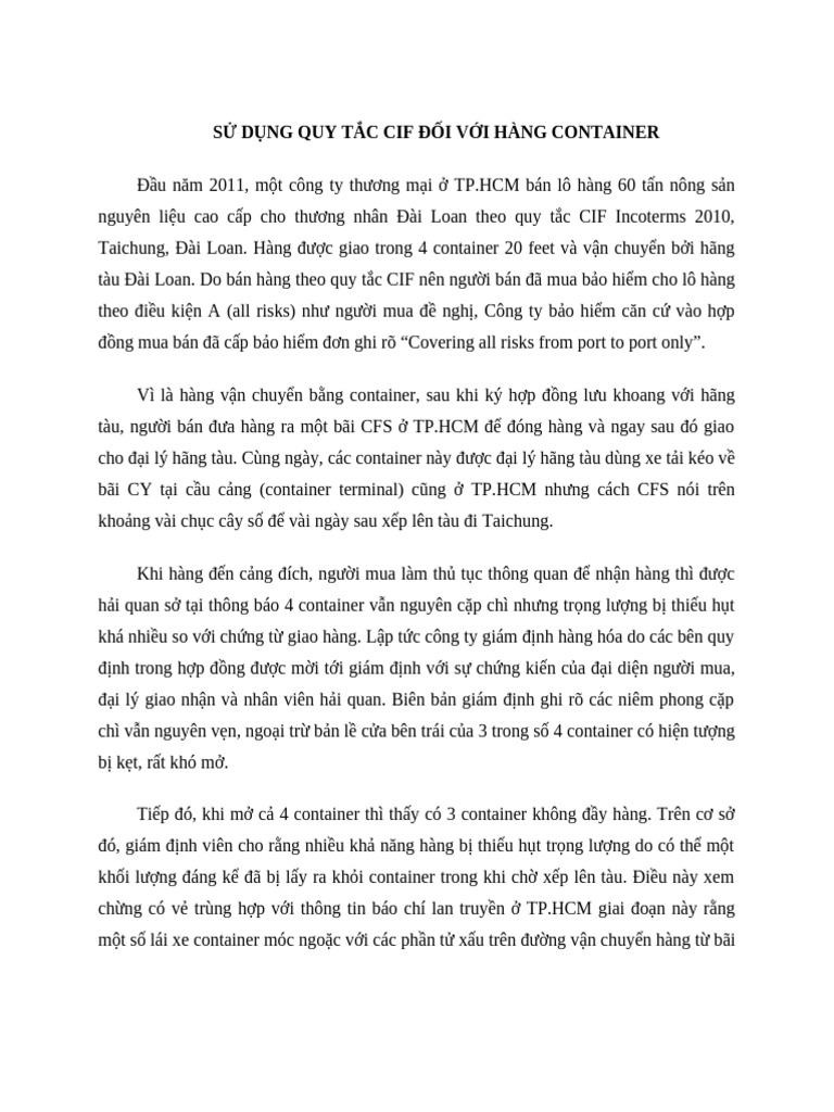 Case Study - CIF | PDF