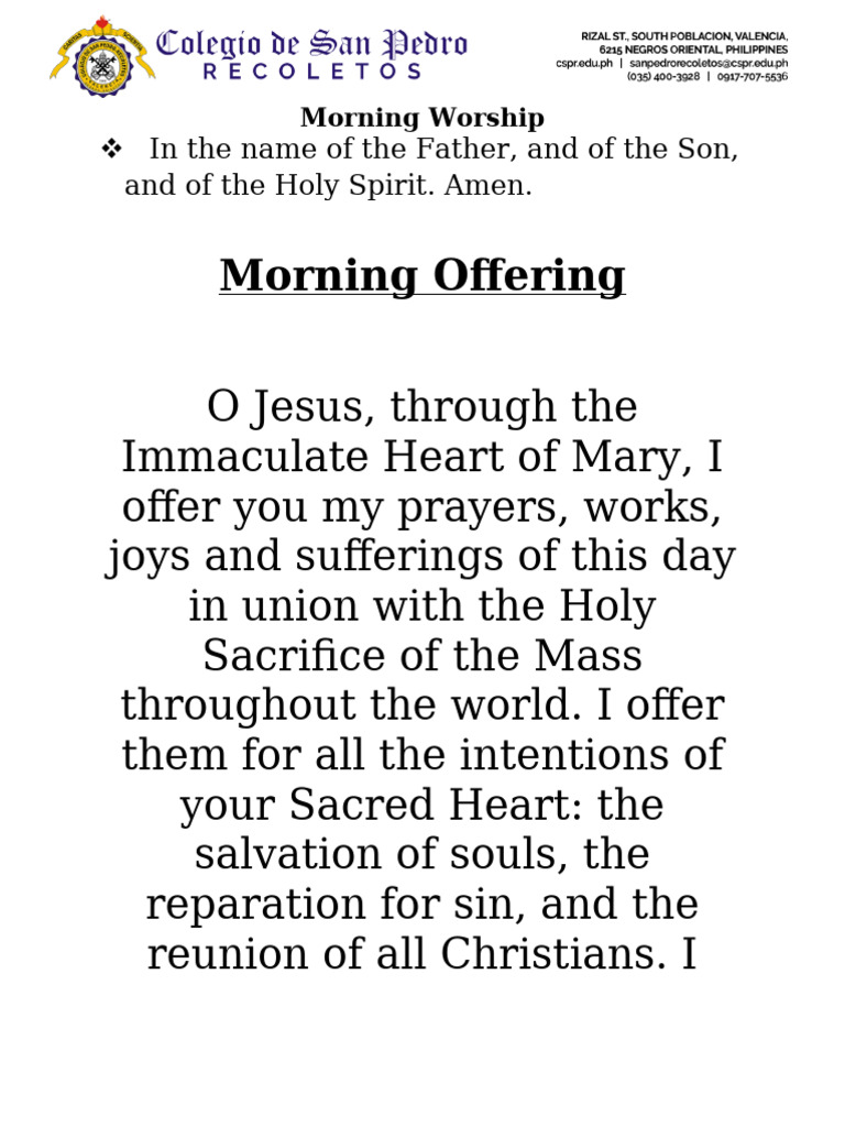 Morning-Worship Guide | PDF