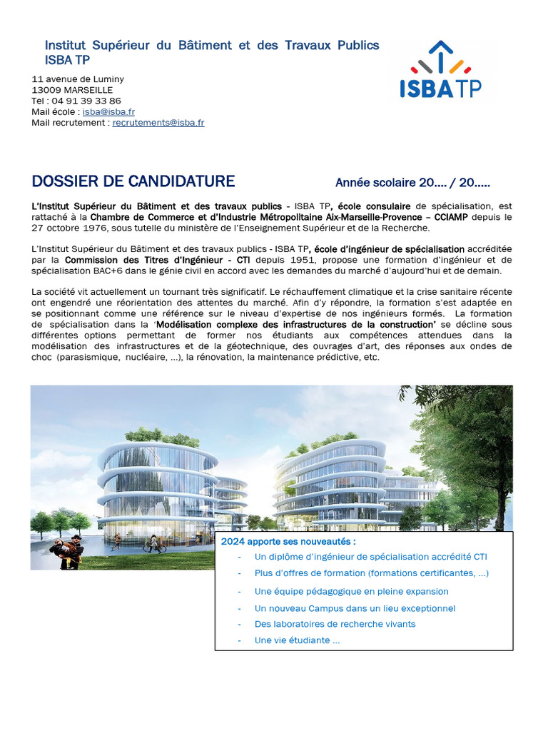 Dossier Candidature Etudiant 1 1 | PDF
